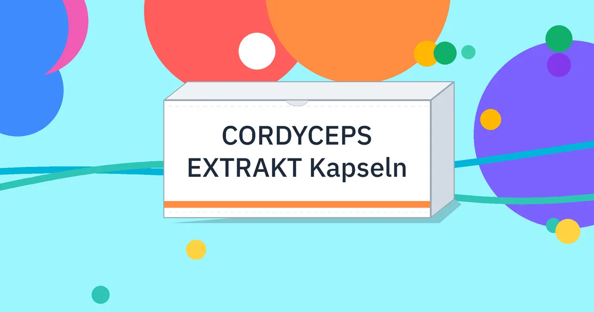 Symbolbild: Packung mit der Aufschrift CORDYCEPS EXTRAKT Kapseln (PZN 17626904) – Verfügbarkeit und Bezug in Apotheken in Frankfurt am Main