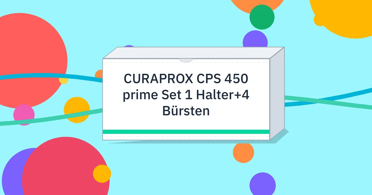 Symbolbild: Packung mit der Aufschrift CURAPROX CPS 450 prime Set 1 Halter+4 Bürsten (PZN 00325682) – Verfügbarkeit und Bezug in Apotheken in Frankfurt am Main
