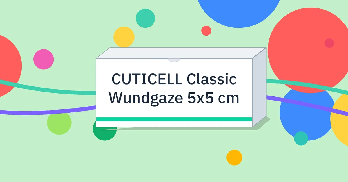 Symbolbild: Packung mit der Aufschrift CUTICELL Classic Wundgaze 5x5 cm (PZN 04979073) – Verfügbarkeit und Bezug in Apotheken in Frankfurt am Main