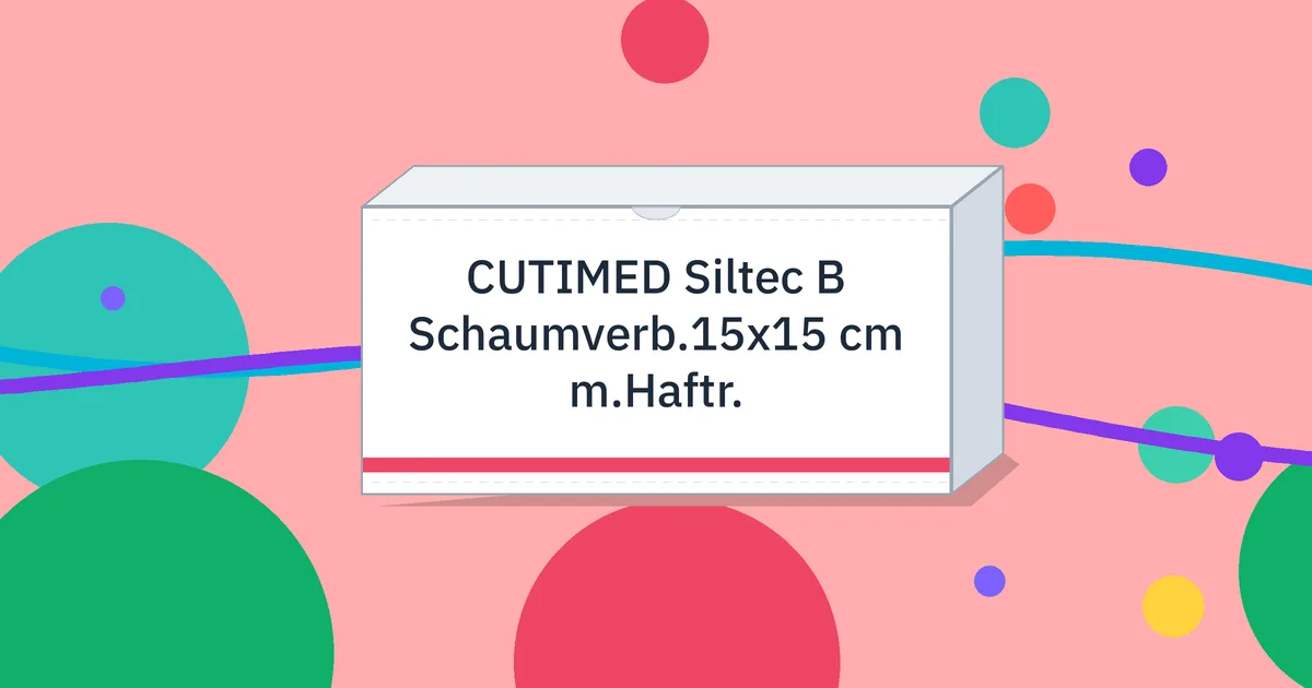 Symbolbild: Packung mit der Aufschrift CUTIMED Siltec B Schaumverb.15x15 cm m.Haftr. (PZN 19785015) – Verfügbarkeit und Bezug in Apotheken in Frankfurt am Main
