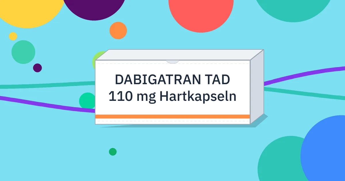 Symbolbild: Packung mit der Aufschrift DABIGATRAN TAD 110 mg Hartkapseln (PZN 19139321) – Verfügbarkeit und Bezug in Apotheken in Frankfurt am Main