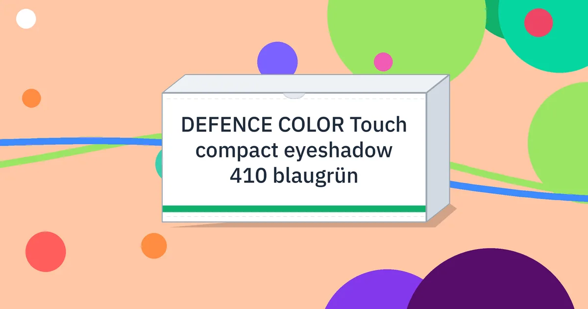 Symbolbild: Packung mit der Aufschrift DEFENCE COLOR Touch compact eyeshadow 410 blaugrün (PZN 11892036) – Verfügbarkeit und Bezug in Apotheken in Frankfurt am Main