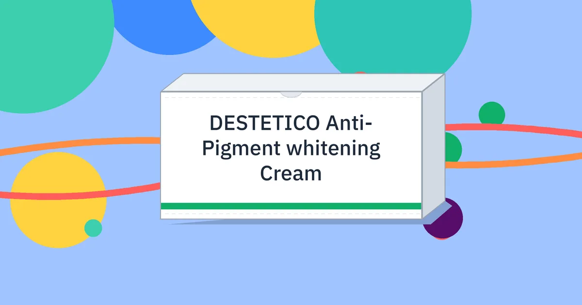 Symbolbild: Packung mit der Aufschrift DESTETICO Anti-Pigment whitening Cream (PZN 18062355) – Verfügbarkeit und Bezug in Apotheken in Frankfurt am Main