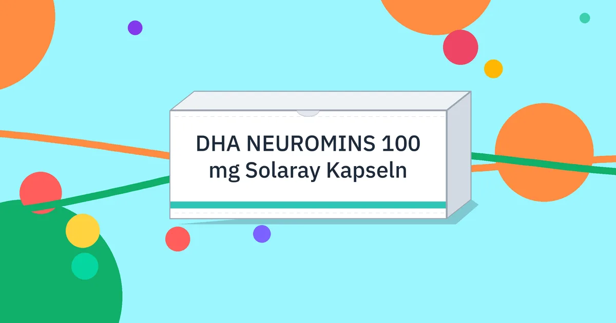 Symbolbild: Packung mit der Aufschrift DHA NEUROMINS 100 mg Solaray Kapseln (PZN 17253768) – Verfügbarkeit und Bezug in Apotheken in Frankfurt am Main