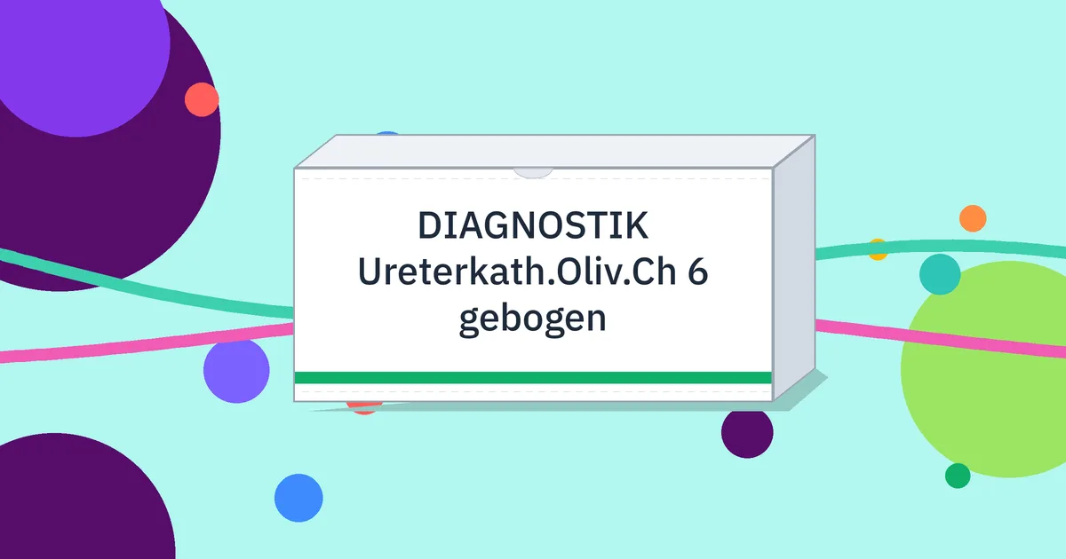Symbolbild: Packung mit der Aufschrift DIAGNOSTIK Ureterkath.Oliv.Ch 6 gebogen (PZN 02405008) – Verfügbarkeit und Bezug in Apotheken in Frankfurt am Main