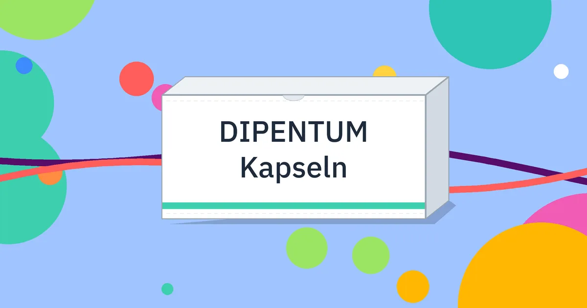 Symbolbild: Packung mit der Aufschrift DIPENTUM Kapseln (PZN 03571938) – Verfügbarkeit und Bezug in Apotheken in Frankfurt am Main