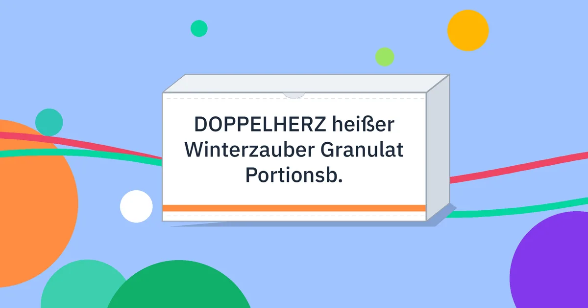 Symbolbild: Packung mit der Aufschrift DOPPELHERZ heißer Winterzauber Granulat Portionsb. (PZN 14139517) – Verfügbarkeit und Bezug in Apotheken in Frankfurt am Main