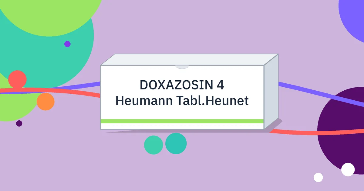 Symbolbild: Packung mit der Aufschrift DOXAZOSIN 4 Heumann Tabl.Heunet (PZN 05909850) – Verfügbarkeit und Bezug in Apotheken in Frankfurt am Main