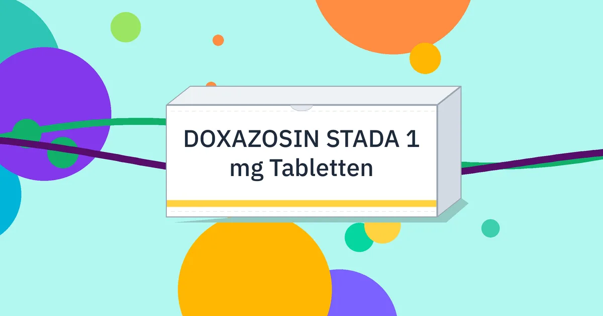 Symbolbild: Packung mit der Aufschrift DOXAZOSIN STADA 1 mg Tabletten (PZN 00191968) – Verfügbarkeit und Bezug in Apotheken in Frankfurt am Main