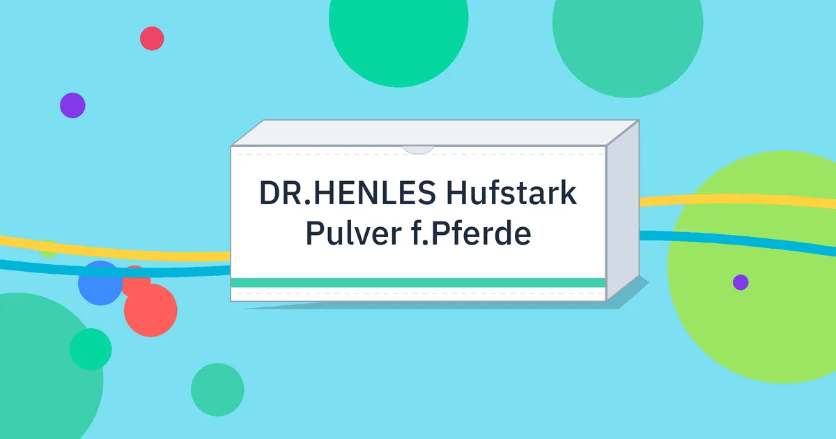 Symbolbild: Packung mit der Aufschrift DR.HENLES Hufstark Pulver f.Pferde (PZN 16038157) – Verfügbarkeit und Bezug in Apotheken in Frankfurt am Main
