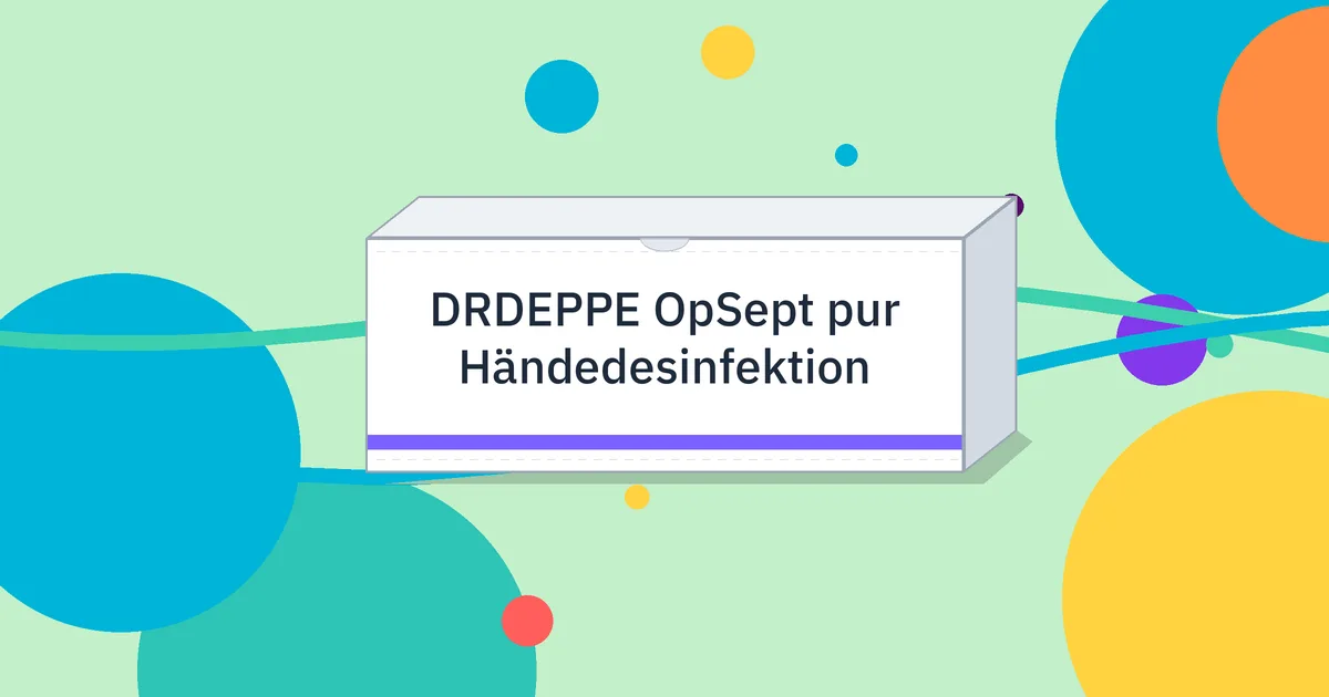 Symbolbild: Packung mit der Aufschrift DRDEPPE OpSept pur Händedesinfektion (PZN 20274314) – Verfügbarkeit und Bezug in Apotheken in Frankfurt am Main
