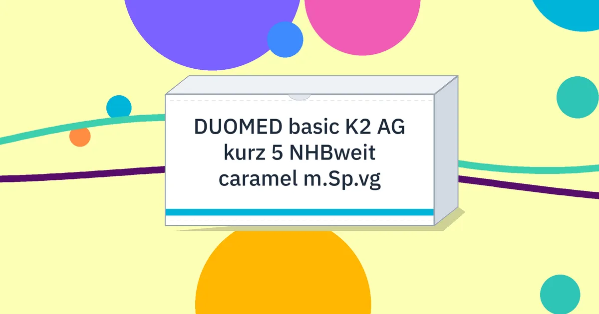 Symbolbild: Packung mit der Aufschrift DUOMED basic K2 AG kurz 5 NHBweit caramel m.Sp.vg (PZN 20908428) – Verfügbarkeit und Bezug in Apotheken in Frankfurt am Main