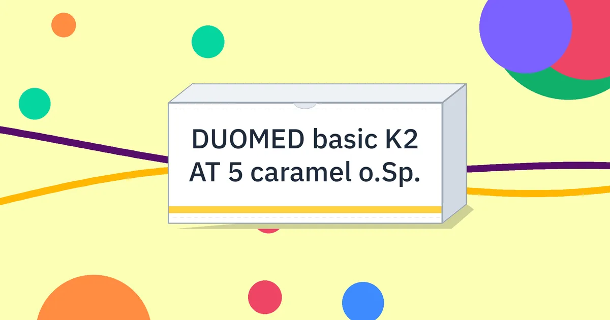Symbolbild: Packung mit der Aufschrift DUOMED basic K2 AT 5 caramel o.Sp. (PZN 20905938) – Verfügbarkeit und Bezug in Apotheken in Frankfurt am Main