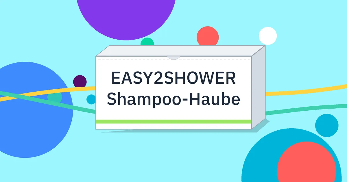 Symbolbild: Packung mit der Aufschrift EASY2SHOWER Shampoo-Haube (PZN 19898618) – Verfügbarkeit und Bezug in Apotheken in Frankfurt am Main