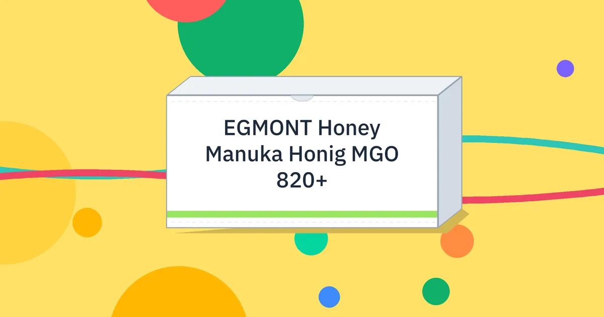 Symbolbild: Packung mit der Aufschrift EGMONT Honey Manuka Honig MGO 820+ (PZN 17637859) – Verfügbarkeit und Bezug in Apotheken in Frankfurt am Main