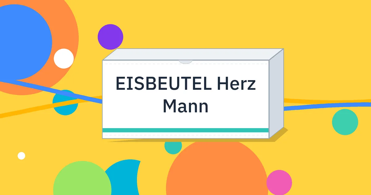 Symbolbild: Packung mit der Aufschrift EISBEUTEL Herz Mann (PZN 02007816) – Verfügbarkeit und Bezug in Apotheken in Frankfurt am Main