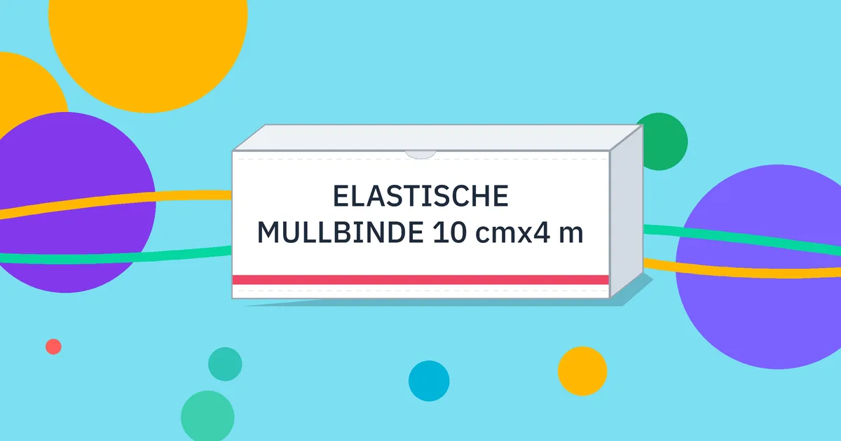 Symbolbild: Packung mit der Aufschrift ELASTISCHE MULLBINDE 10 cmx4 m (PZN 12776898) – Verfügbarkeit und Bezug in Apotheken in Frankfurt am Main