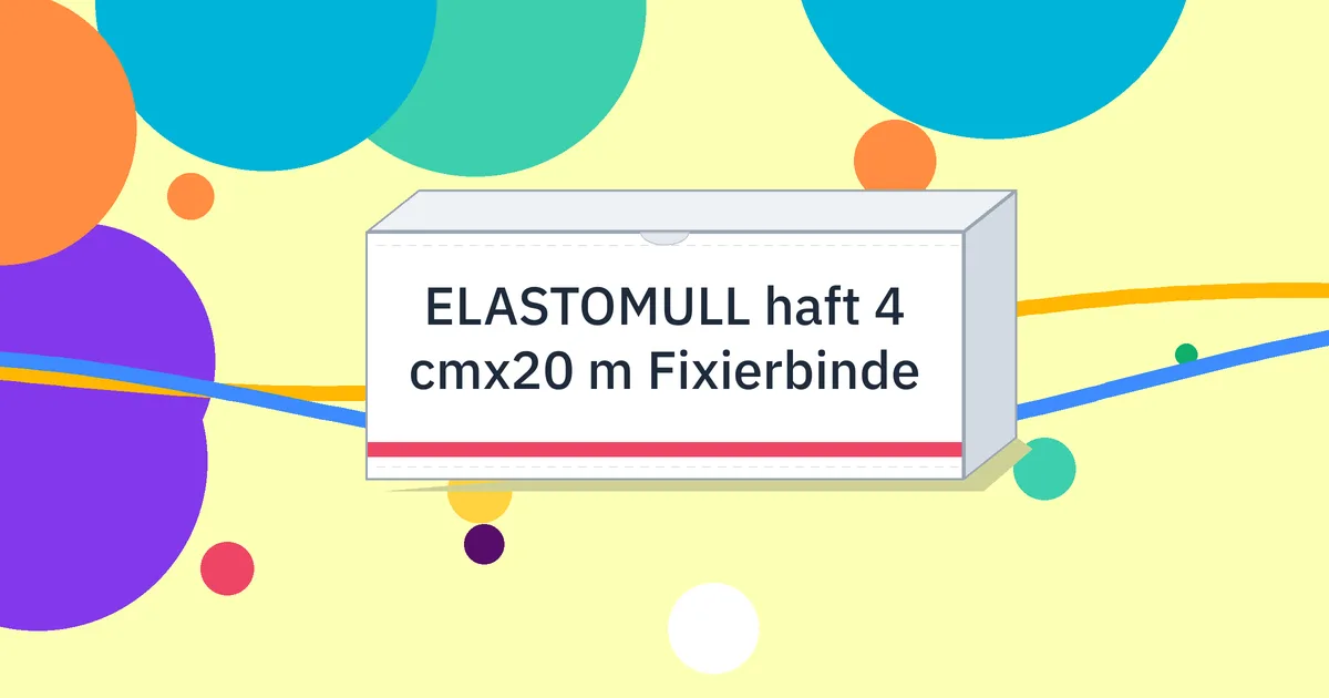 Symbolbild: Packung mit der Aufschrift ELASTOMULL haft 4 cmx20 m Fixierbinde (PZN 05398390) – Verfügbarkeit und Bezug in Apotheken in Frankfurt am Main