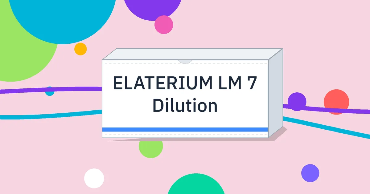 Symbolbild: Packung mit der Aufschrift ELATERIUM LM 7 Dilution (PZN 13470150) – Verfügbarkeit und Bezug in Apotheken in Frankfurt am Main