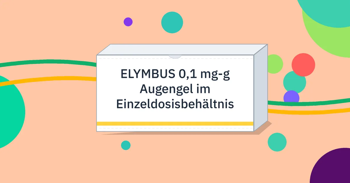 Symbolbild: Packung mit der Aufschrift ELYMBUS 0,1 mg-g Augengel im Einzeldosisbehältnis (PZN 18818250) – Verfügbarkeit und Bezug in Apotheken in Frankfurt am Main