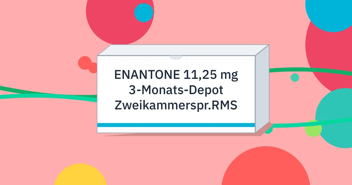 Symbolbild: Packung mit der Aufschrift ENANTONE 11,25 mg 3-Monats-Depot Zweikammerspr.RMS (PZN 19349432) – Verfügbarkeit und Bezug in Apotheken in Frankfurt am Main