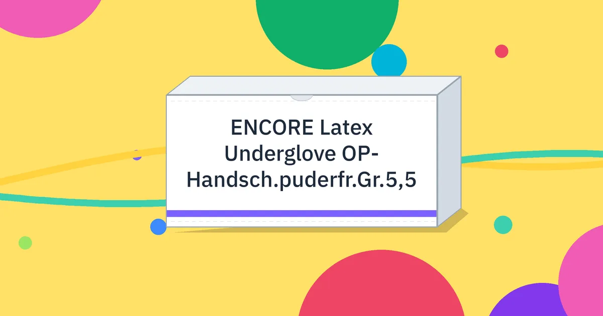 Symbolbild: Packung mit der Aufschrift ENCORE Latex Underglove OP-Handsch.puderfr.Gr.5,5 (PZN 13163904) – Verfügbarkeit und Bezug in Apotheken in Frankfurt am Main