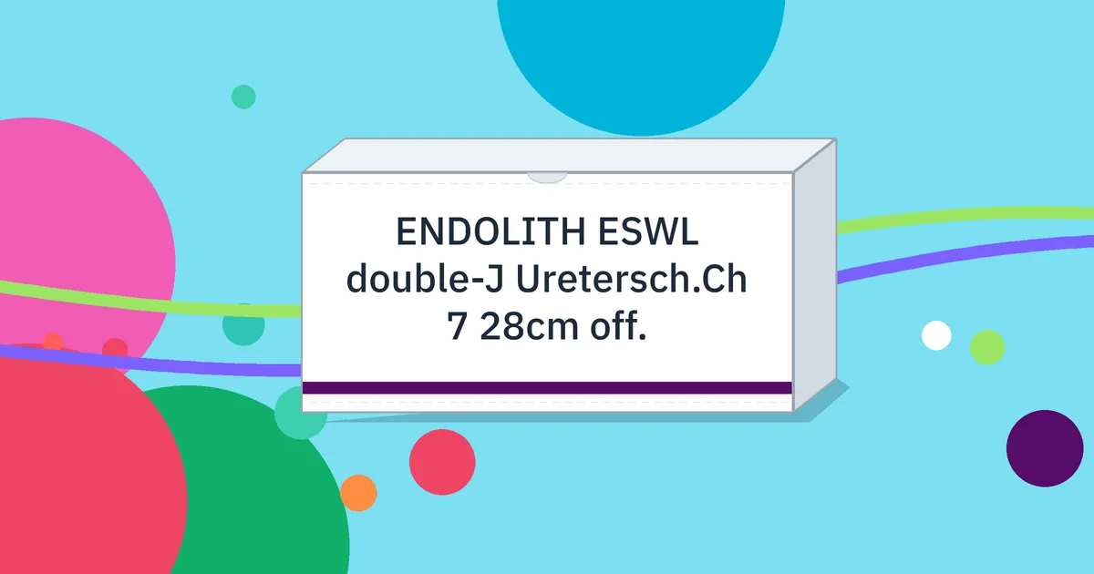 Symbolbild: Packung mit der Aufschrift ENDOLITH ESWL double-J Uretersch.Ch 7 28cm off. (PZN 00438340) – Verfügbarkeit und Bezug in Apotheken in Frankfurt am Main