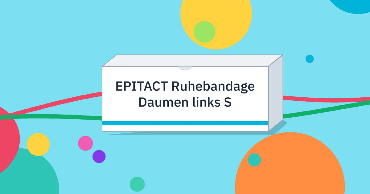 Symbolbild: Packung mit der Aufschrift EPITACT Ruhebandage Daumen links S (PZN 14290266) – Verfügbarkeit und Bezug in Apotheken in Frankfurt am Main