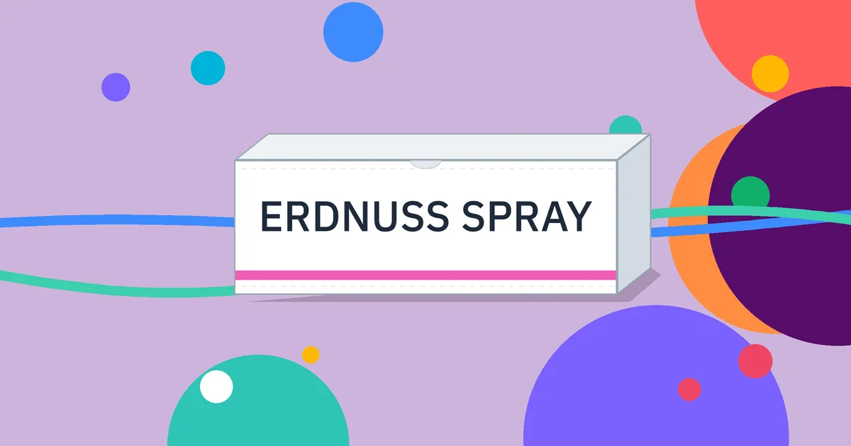 Symbolbild: Packung mit der Aufschrift ERDNUSS SPRAY (PZN 19418593) – Verfügbarkeit und Bezug in Apotheken in Frankfurt am Main