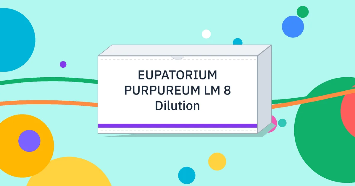 Symbolbild: Packung mit der Aufschrift EUPATORIUM PURPUREUM LM 8 Dilution (PZN 13481337) – Verfügbarkeit und Bezug in Apotheken in Frankfurt am Main