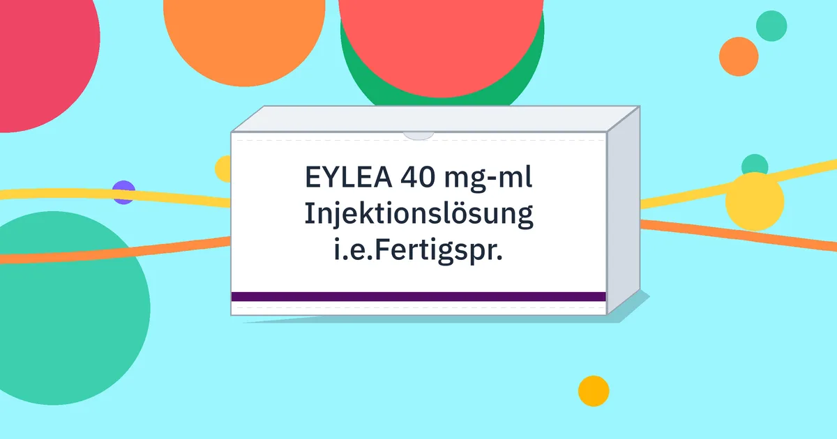 Symbolbild: Packung mit der Aufschrift EYLEA 40 mg-ml Injektionslösung i.e.Fertigspr. (PZN 18155826) – Verfügbarkeit und Bezug in Apotheken in Frankfurt am Main
