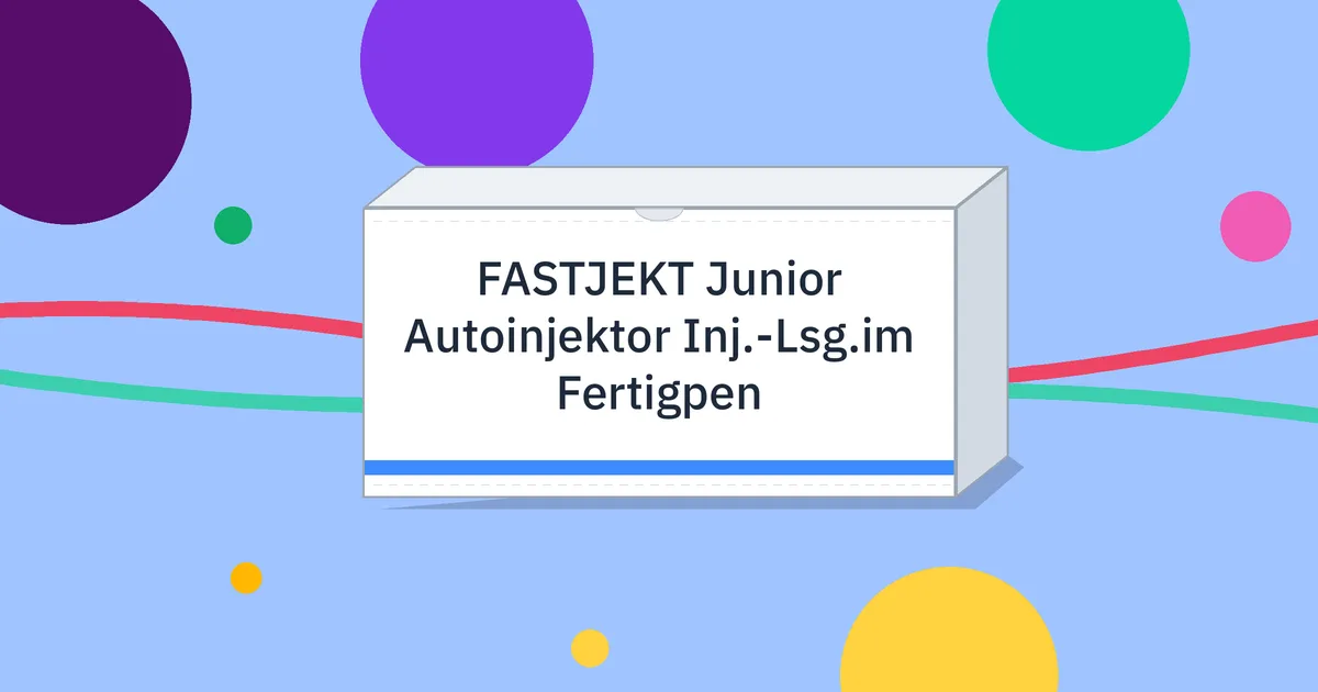 Symbolbild: Packung mit der Aufschrift FASTJEKT Junior Autoinjektor Inj.-Lsg.im Fertigpen (PZN 00581250) – Verfügbarkeit und Bezug in Apotheken in Frankfurt am Main