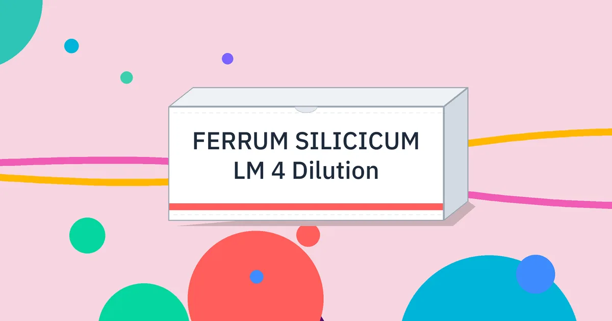 Symbolbild: Packung mit der Aufschrift FERRUM SILICICUM LM 4 Dilution (PZN 12852926) – Verfügbarkeit und Bezug in Apotheken in Frankfurt am Main