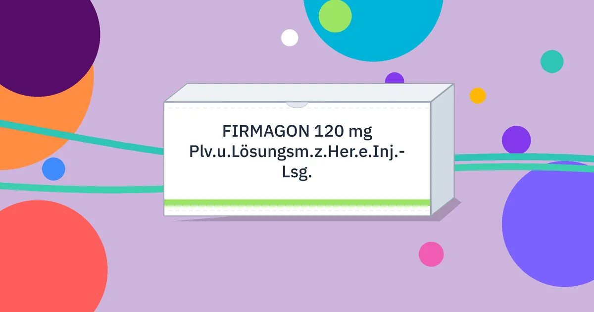 Symbolbild: Packung mit der Aufschrift FIRMAGON 120 mg Plv.u.Lösungsm.z.Her.e.Inj.-Lsg. (PZN 16686844) – Verfügbarkeit und Bezug in Apotheken in Frankfurt am Main