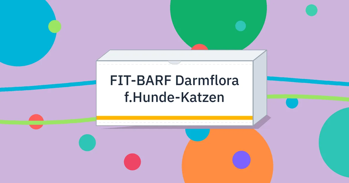 Symbolbild: Packung mit der Aufschrift FIT-BARF Darmflora f.Hunde-Katzen (PZN 01264008) – Verfügbarkeit und Bezug in Apotheken in Frankfurt am Main