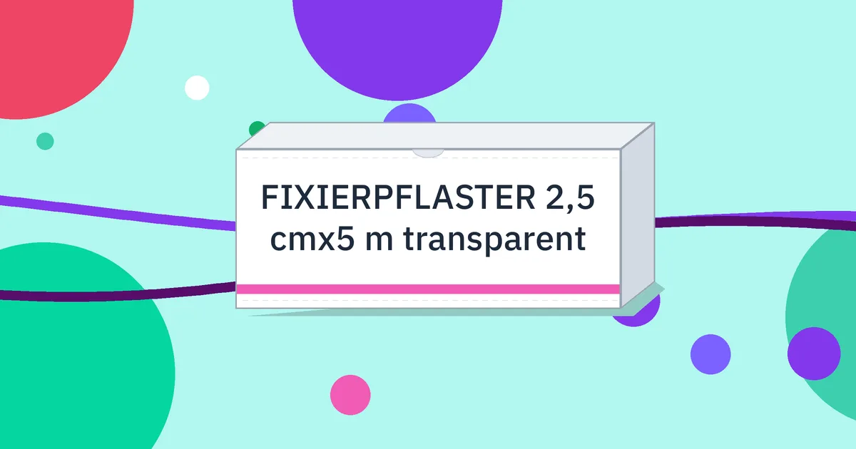 Symbolbild: Packung mit der Aufschrift FIXIERPFLASTER 2,5 cmx5 m transparent (PZN 07393008) – Verfügbarkeit und Bezug in Apotheken in Frankfurt am Main