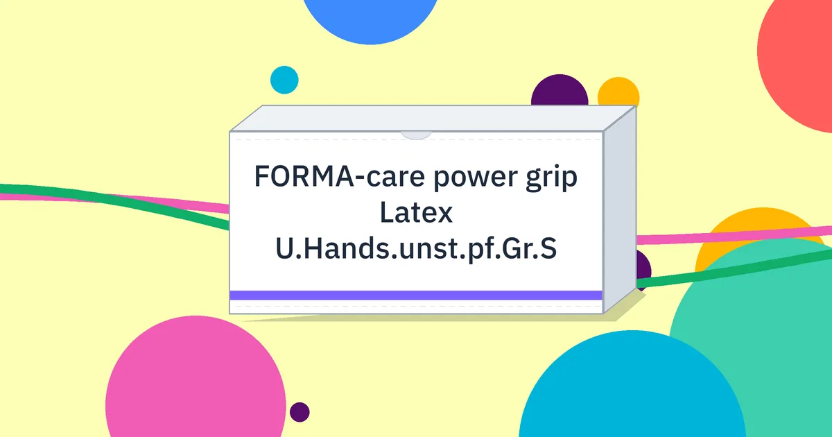 Symbolbild: Packung mit der Aufschrift FORMA-care power grip Latex U.Hands.unst.pf.Gr.S (PZN 11222471) – Verfügbarkeit und Bezug in Apotheken in Frankfurt am Main