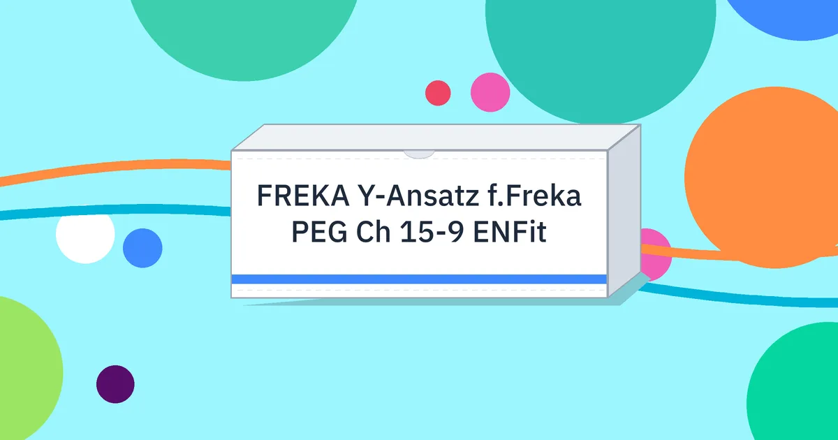 Symbolbild: Packung mit der Aufschrift FREKA Y-Ansatz f.Freka PEG Ch 15-9 ENFit (PZN 18166333) – Verfügbarkeit und Bezug in Apotheken in Frankfurt am Main