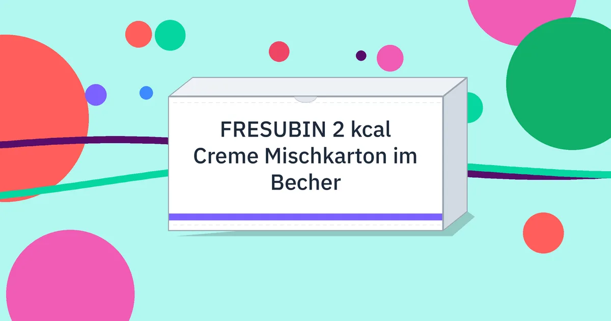 Symbolbild: Packung mit der Aufschrift FRESUBIN 2 kcal Creme Mischkarton im Becher (PZN 11513613) – Verfügbarkeit und Bezug in Apotheken in Frankfurt am Main