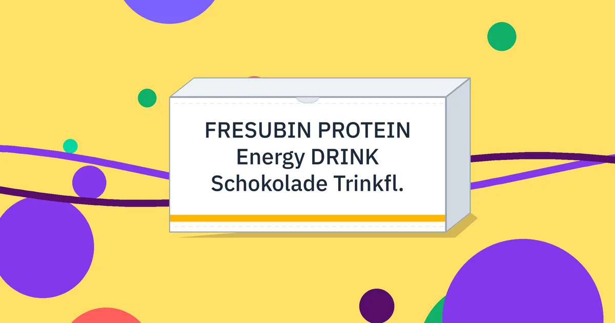Symbolbild: Packung mit der Aufschrift FRESUBIN PROTEIN Energy DRINK Schokolade Trinkfl. (PZN 19360787) – Verfügbarkeit und Bezug in Apotheken in Frankfurt am Main