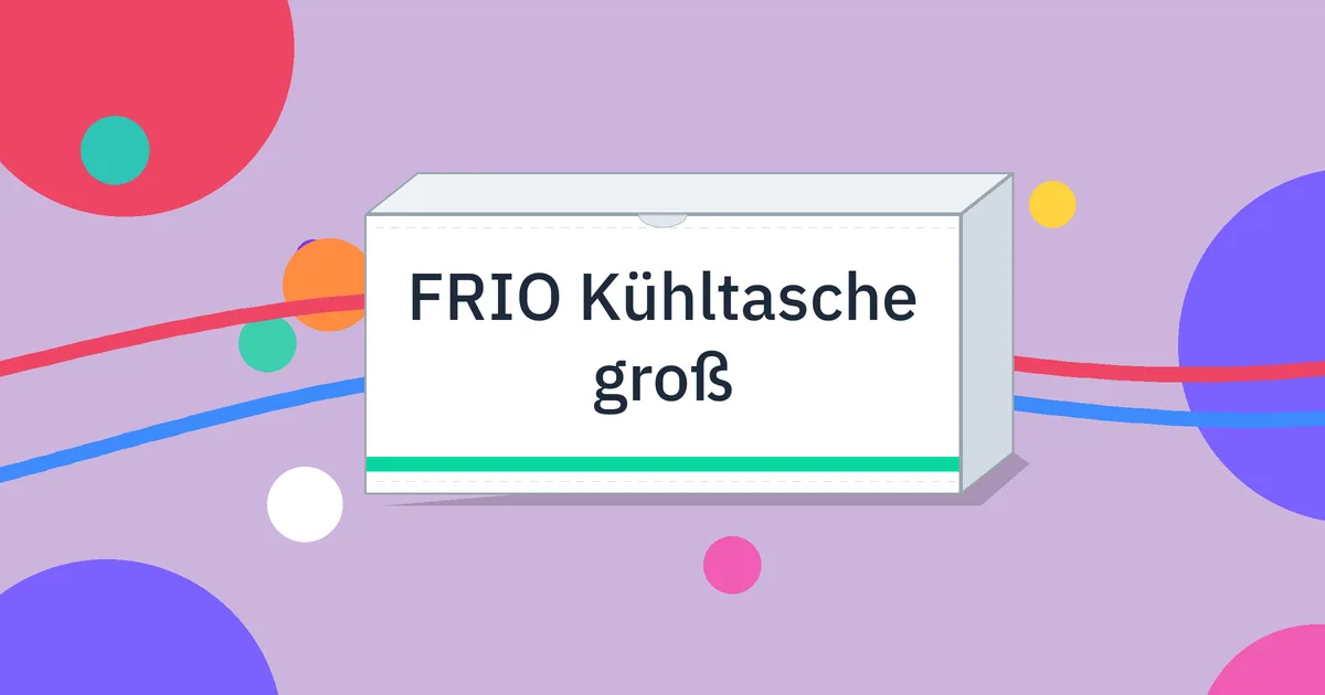 Symbolbild: Packung mit der Aufschrift FRIO Kühltasche groß (PZN 01352445) – Verfügbarkeit und Bezug in Apotheken in Frankfurt am Main