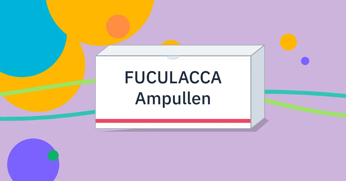 Symbolbild: Packung mit der Aufschrift FUCULACCA Ampullen (PZN 04190210) – Verfügbarkeit und Bezug in Apotheken in Frankfurt am Main
