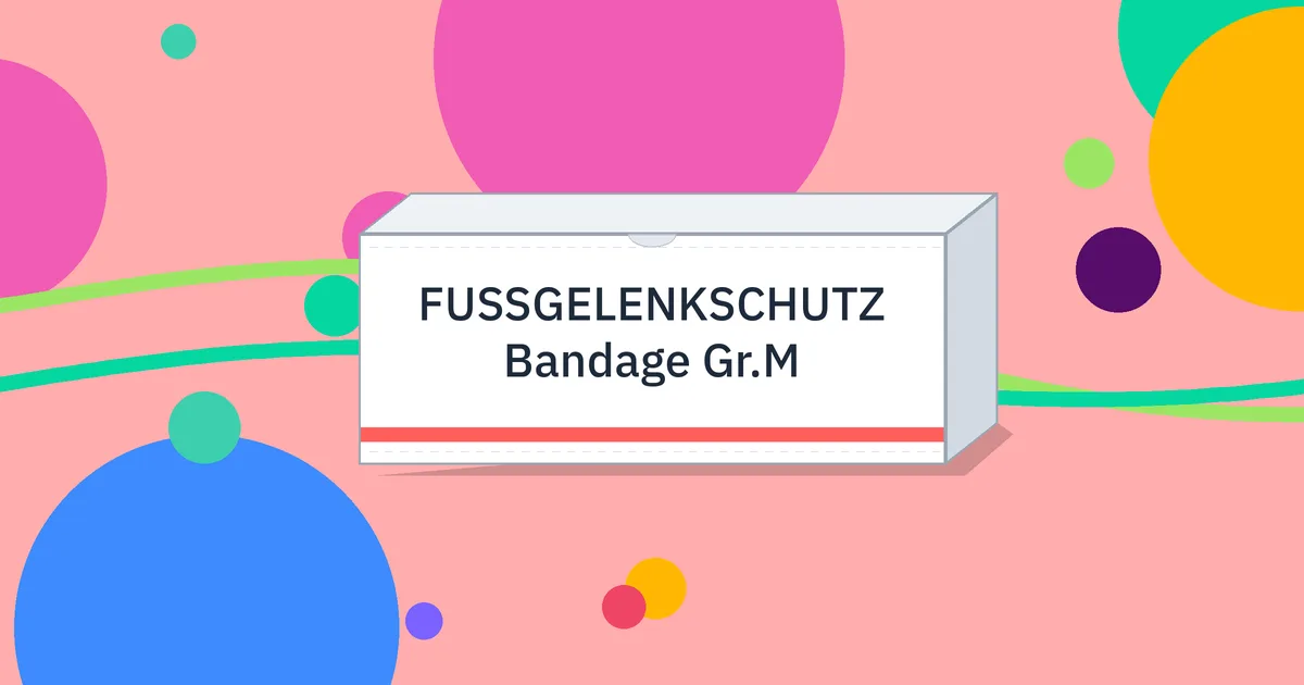 Symbolbild: Packung mit der Aufschrift FUSSGELENKSCHUTZ Bandage Gr.M (PZN 20162265) – Verfügbarkeit und Bezug in Apotheken in Frankfurt am Main