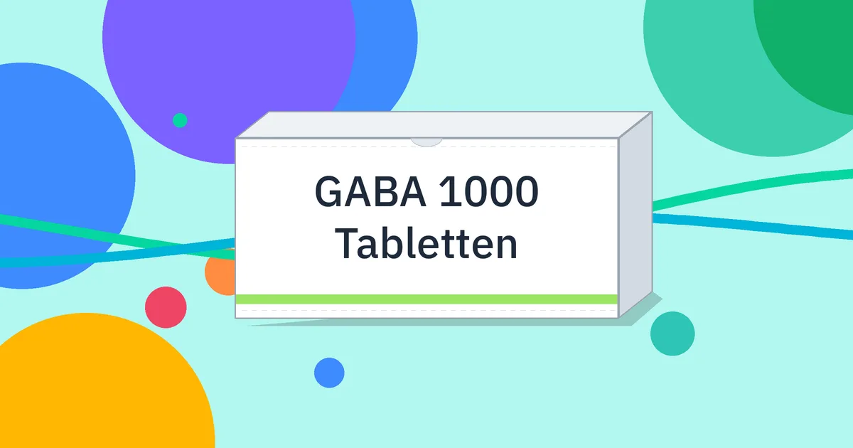 Symbolbild: Packung mit der Aufschrift GABA 1000 Tabletten (PZN 16044198) – Verfügbarkeit und Bezug in Apotheken in Frankfurt am Main