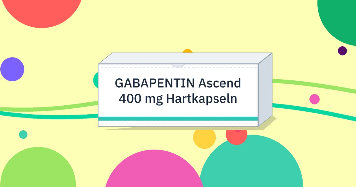 Symbolbild: Packung mit der Aufschrift GABAPENTIN Ascend 400 mg Hartkapseln (PZN 18325435) – Verfügbarkeit und Bezug in Apotheken in Frankfurt am Main