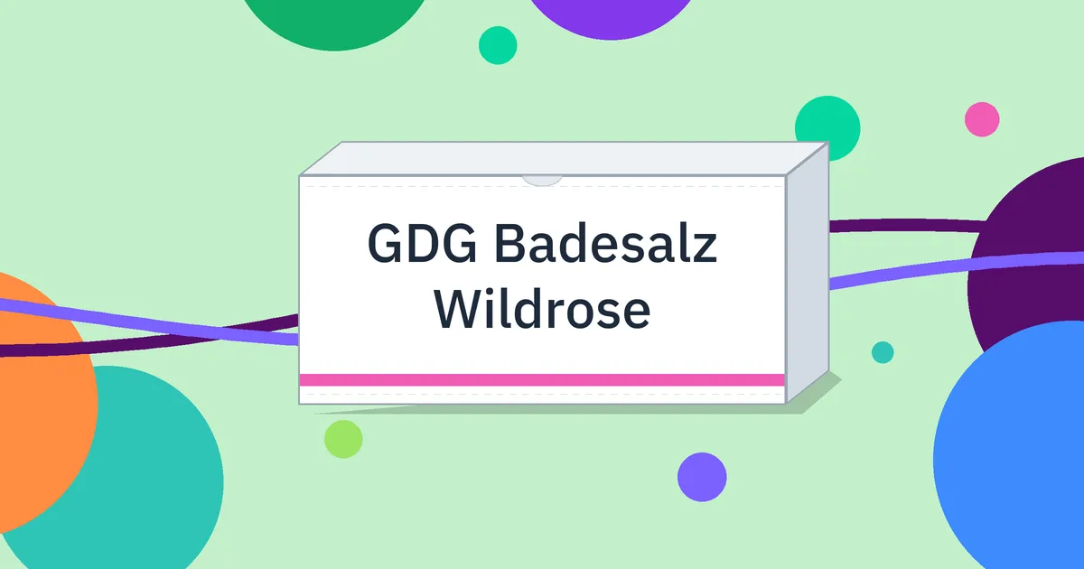 Symbolbild: Packung mit der Aufschrift GDG Badesalz Wildrose (PZN 18448600) – Verfügbarkeit und Bezug in Apotheken in Frankfurt am Main