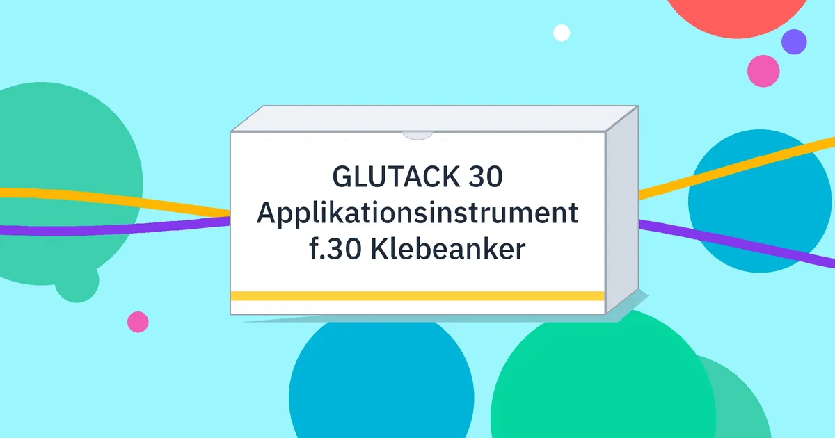 Symbolbild: Packung mit der Aufschrift GLUTACK 30 Applikationsinstrument f.30 Klebeanker (PZN 18650879) – Verfügbarkeit und Bezug in Apotheken in Frankfurt am Main