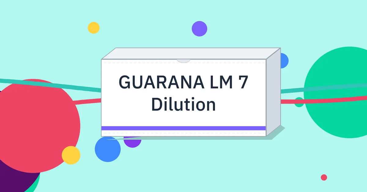 Symbolbild: Packung mit der Aufschrift GUARANA LM 7 Dilution (PZN 12882962) – Verfügbarkeit und Bezug in Apotheken in Frankfurt am Main