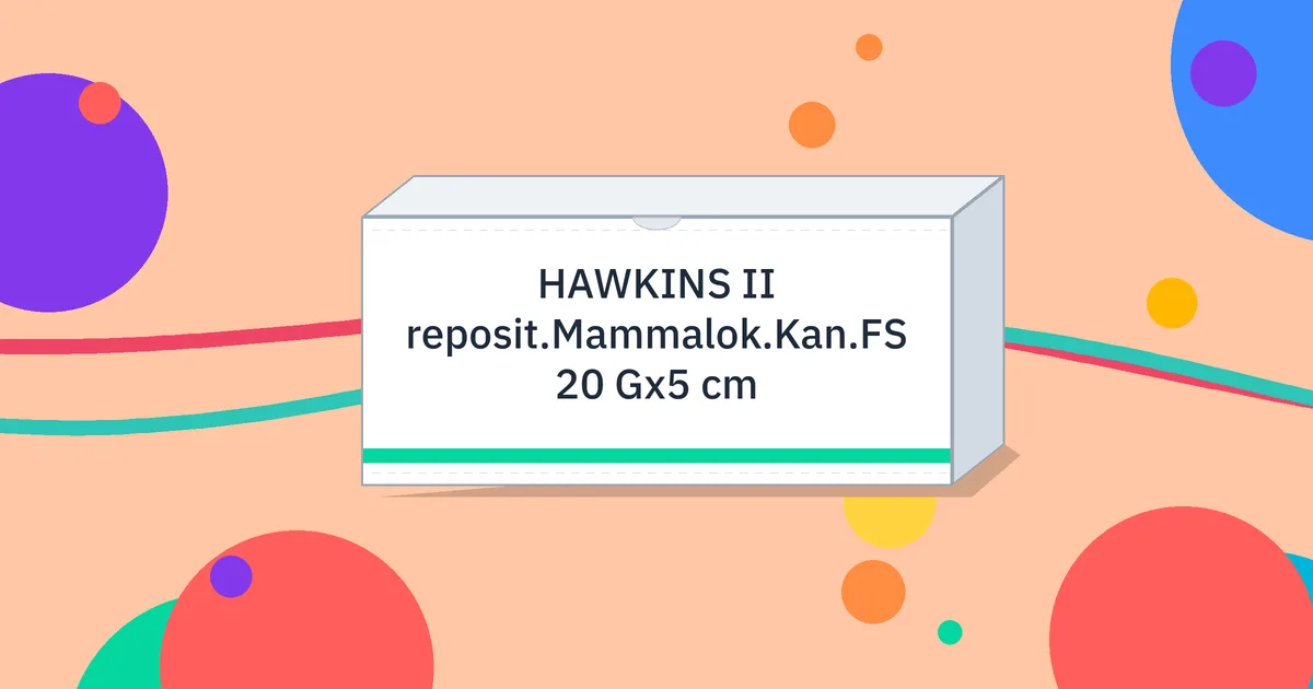 Symbolbild: Packung mit der Aufschrift HAWKINS II reposit.Mammalok.Kan.FS 20 Gx5 cm (PZN 04501762) – Verfügbarkeit und Bezug in Apotheken in Frankfurt am Main