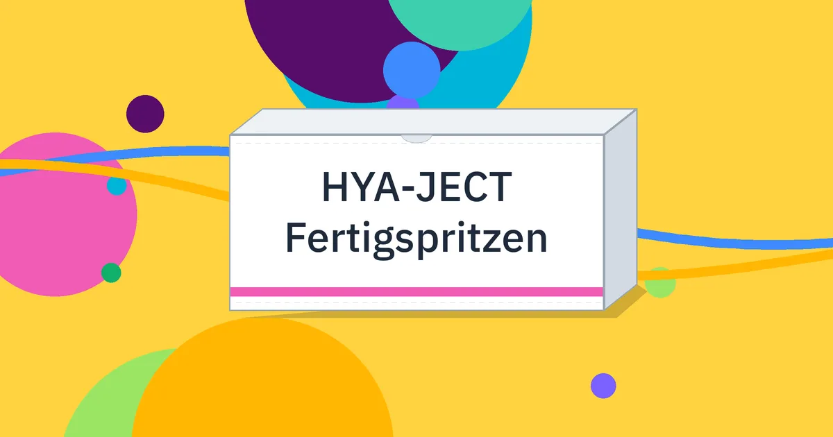 Symbolbild: Packung mit der Aufschrift HYA-JECT Fertigspritzen (PZN 09395365) – Verfügbarkeit und Bezug in Apotheken in Frankfurt am Main